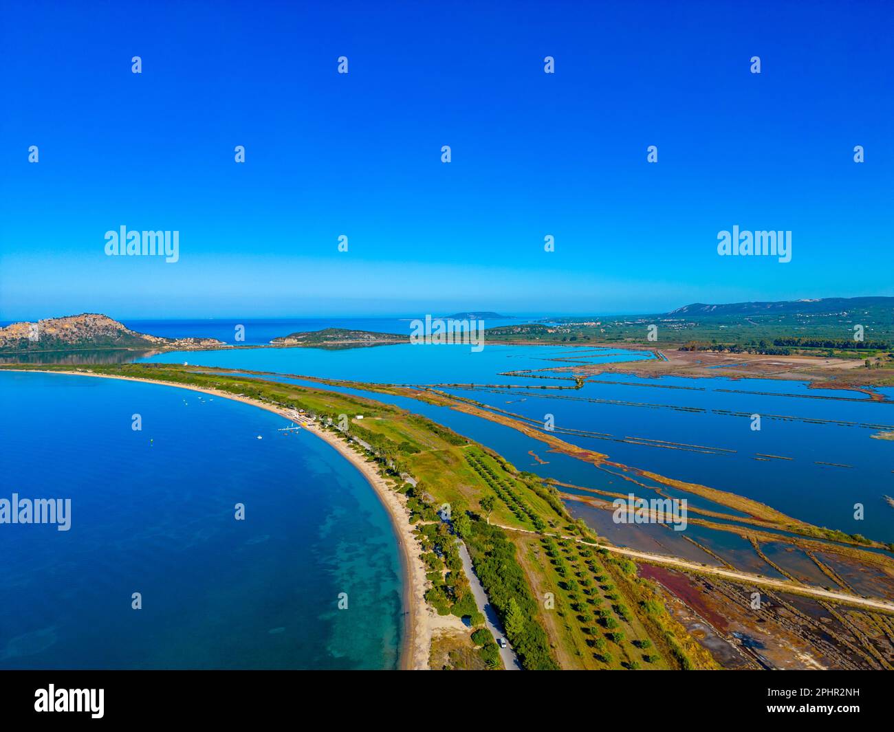 Aerial view of Limni Divari lagoon in Greece Stock Photo - Alamy
