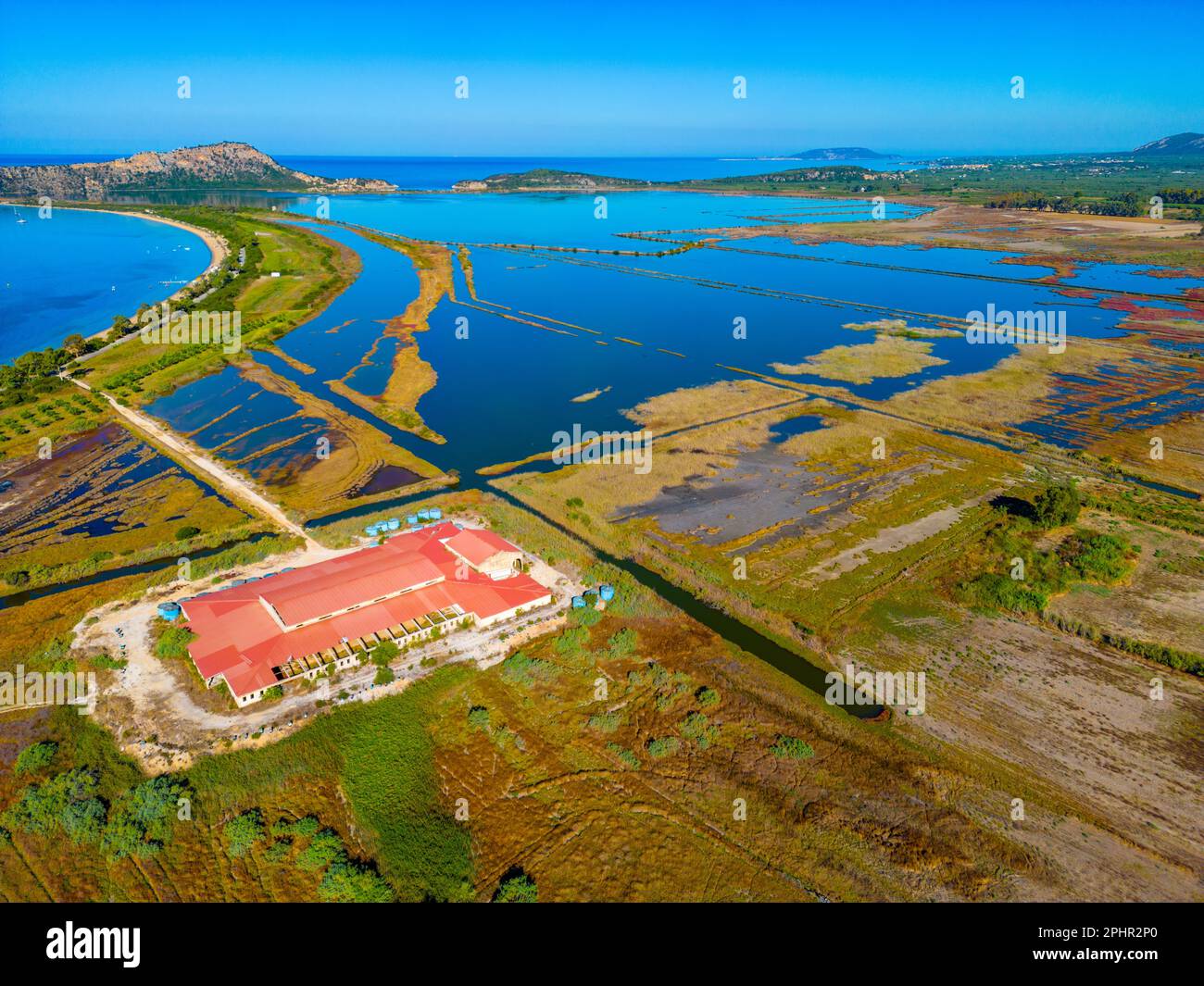 Aerial view of Limni Divari lagoon in Greece Stock Photo - Alamy