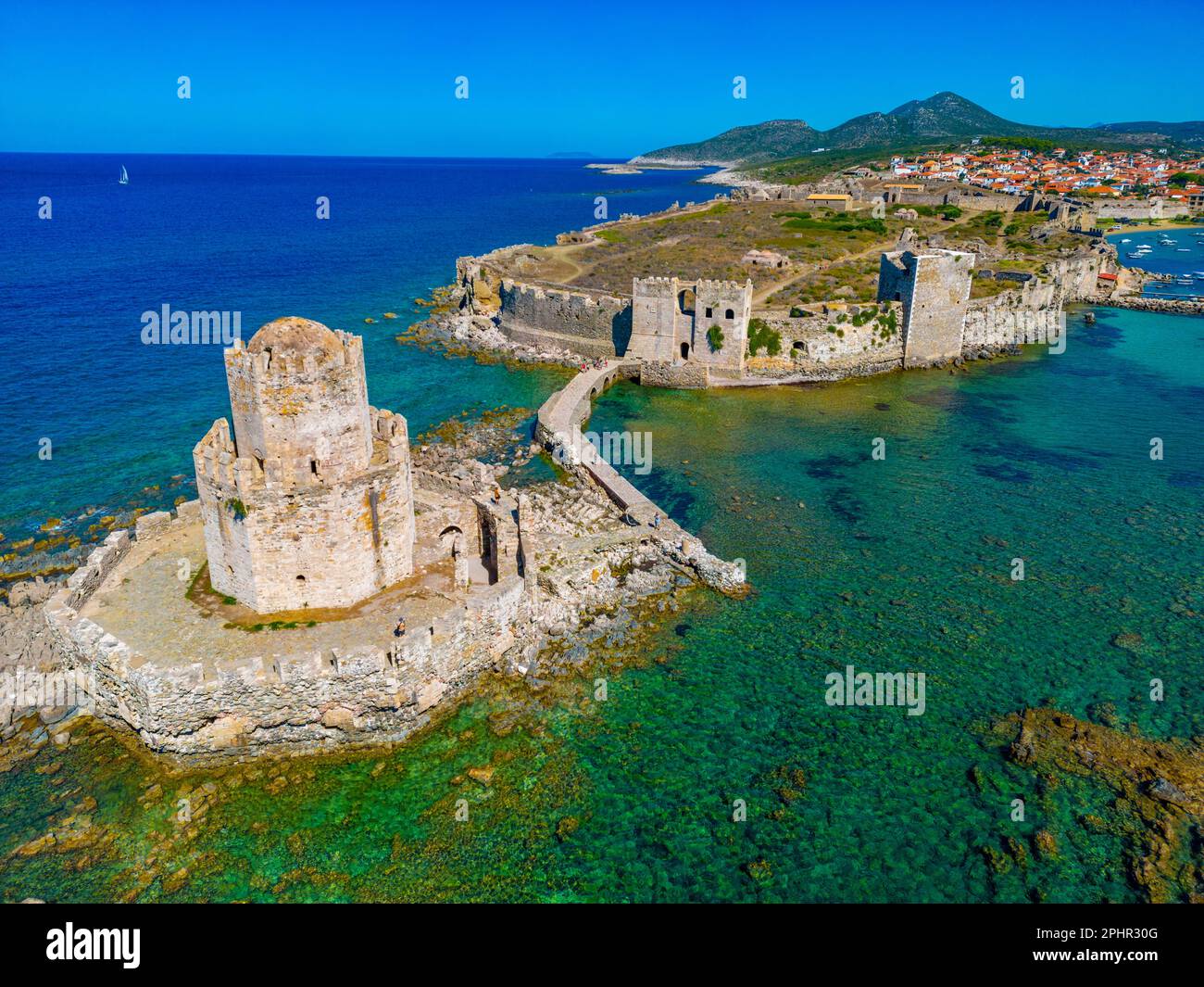 Panorama of Methoni castle in Greece Stock Photo - Alamy