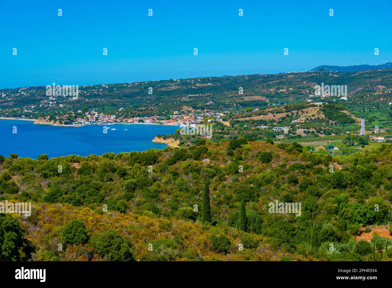 Panorama view of Finikounda resort in Greece Stock Photo - Alamy