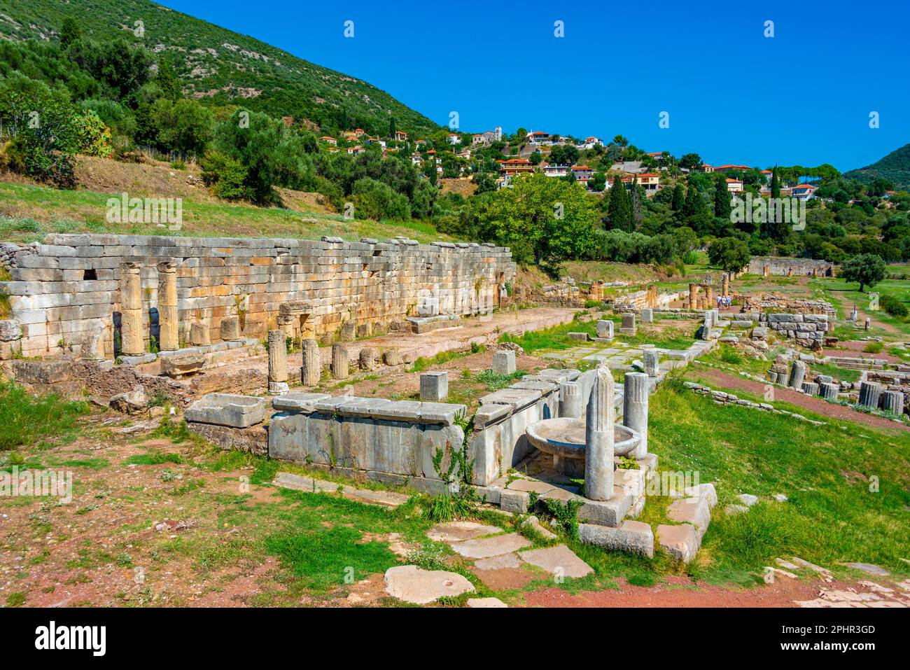 North Portico of the Agora of Archaeological Site of Ancient Messini in ...