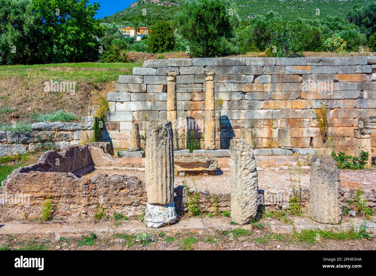 North Portico of the Agora of Archaeological Site of Ancient Messini in ...