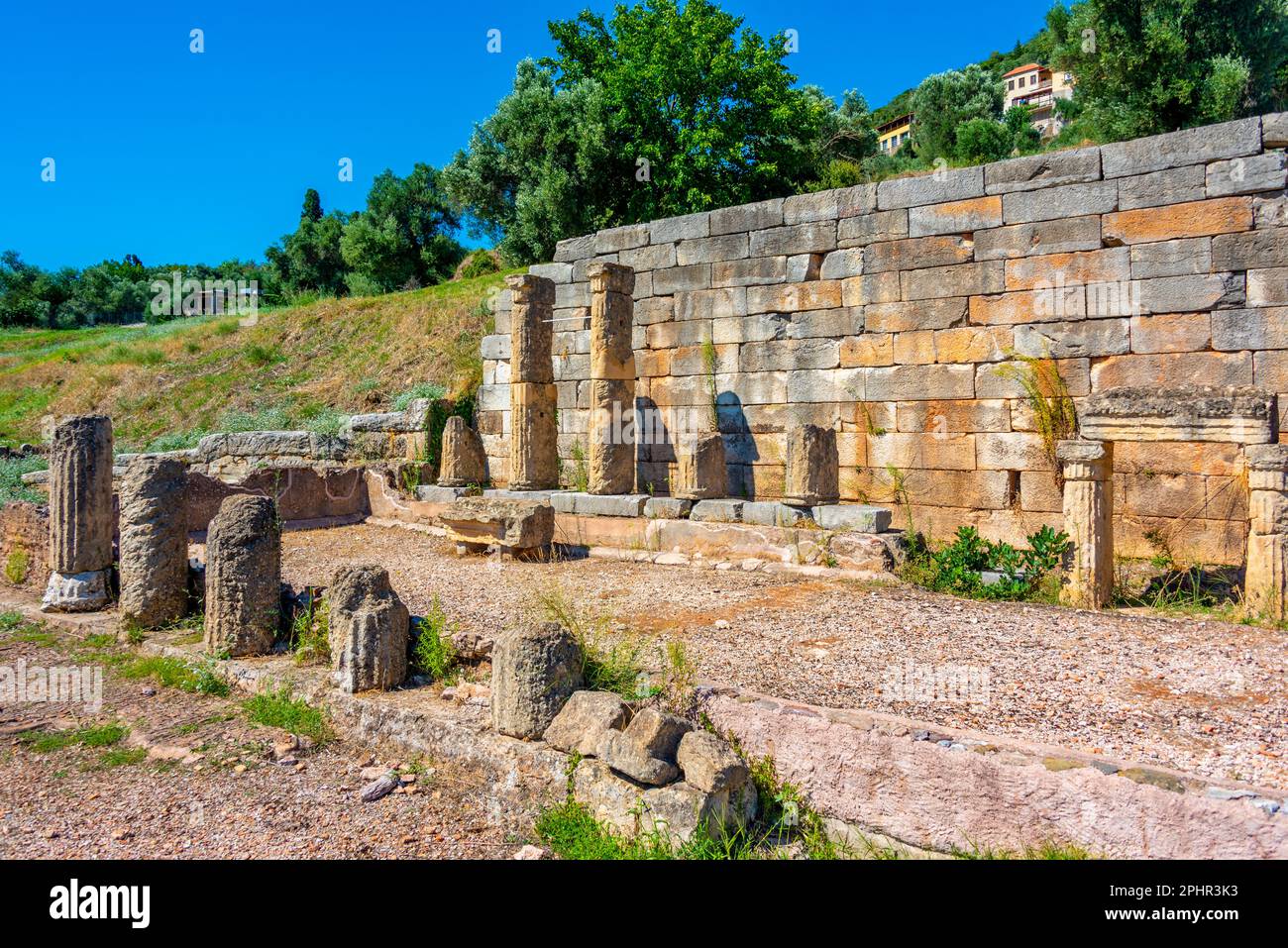 North Portico of the Agora of Archaeological Site of Ancient Messini in ...