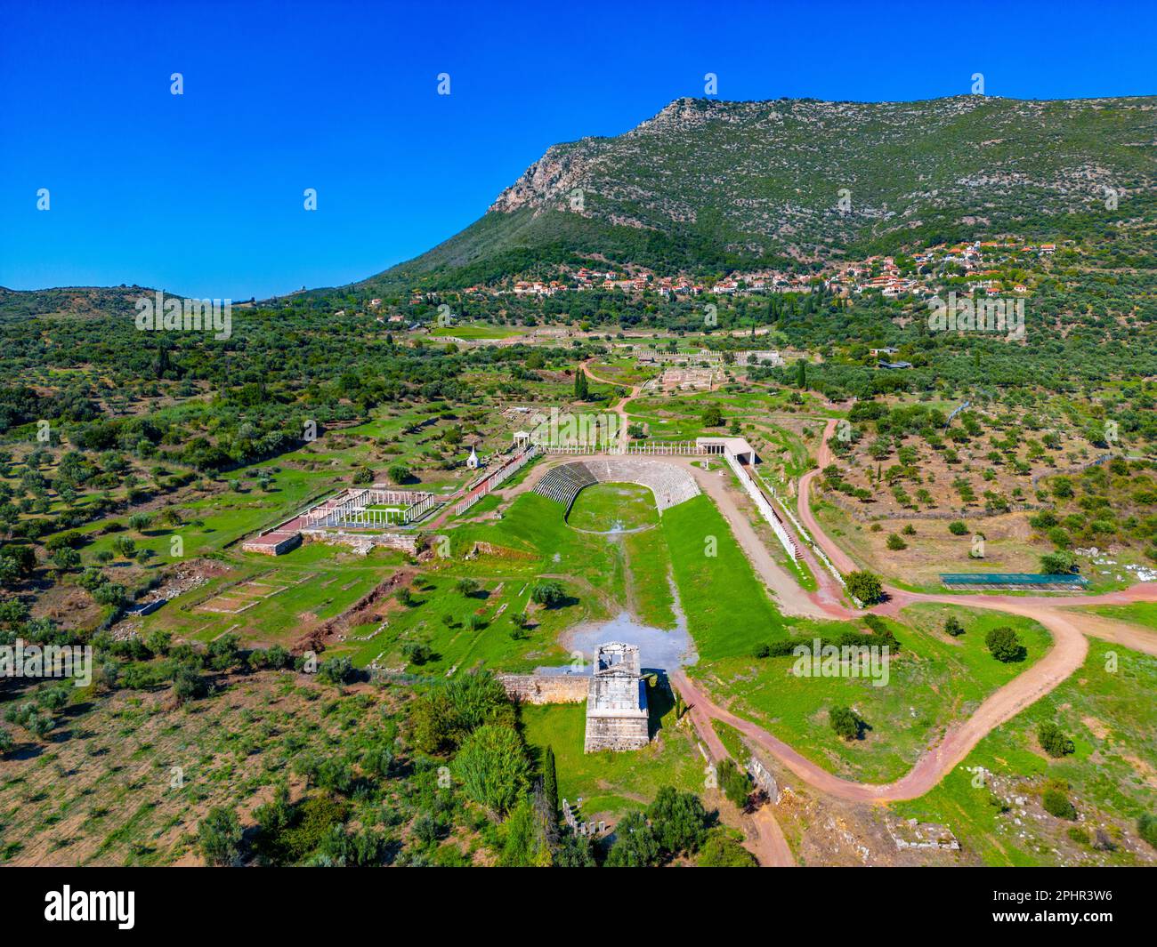 Panorama view of Archaeological Site of Ancient Messini in Greece Stock ...