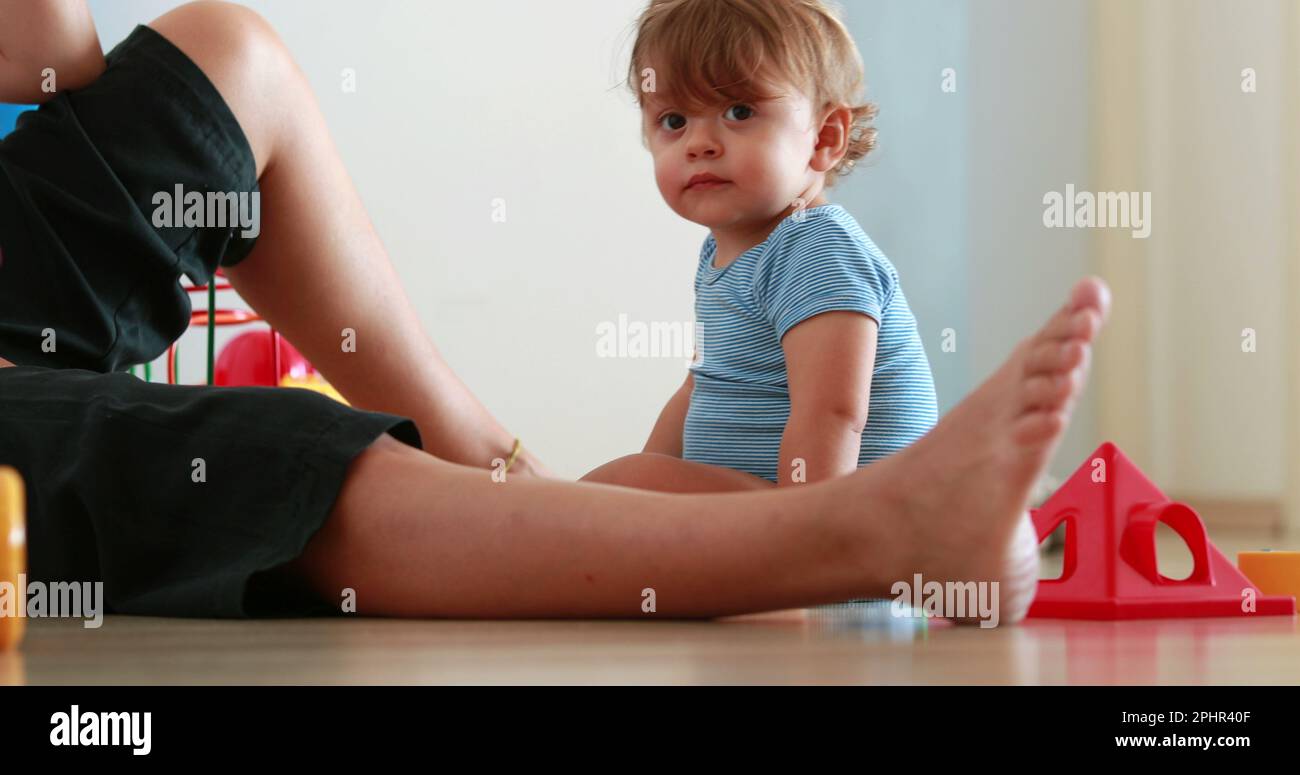 Cute baby getting up, child infant one year old toddler development ...