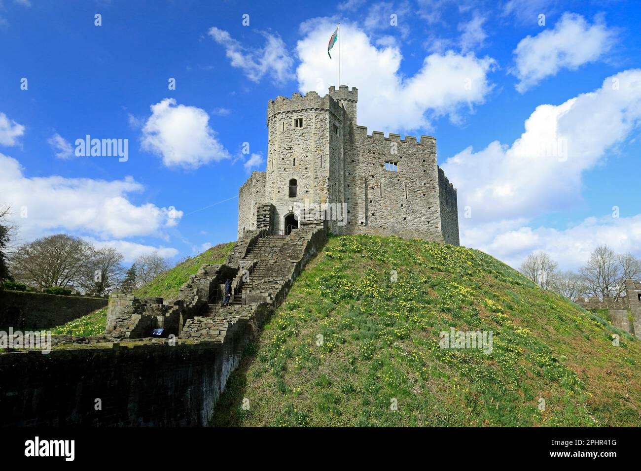 The Norman Keep, Cardiff Castle. March 2023. Spring Stock Photo - Alamy