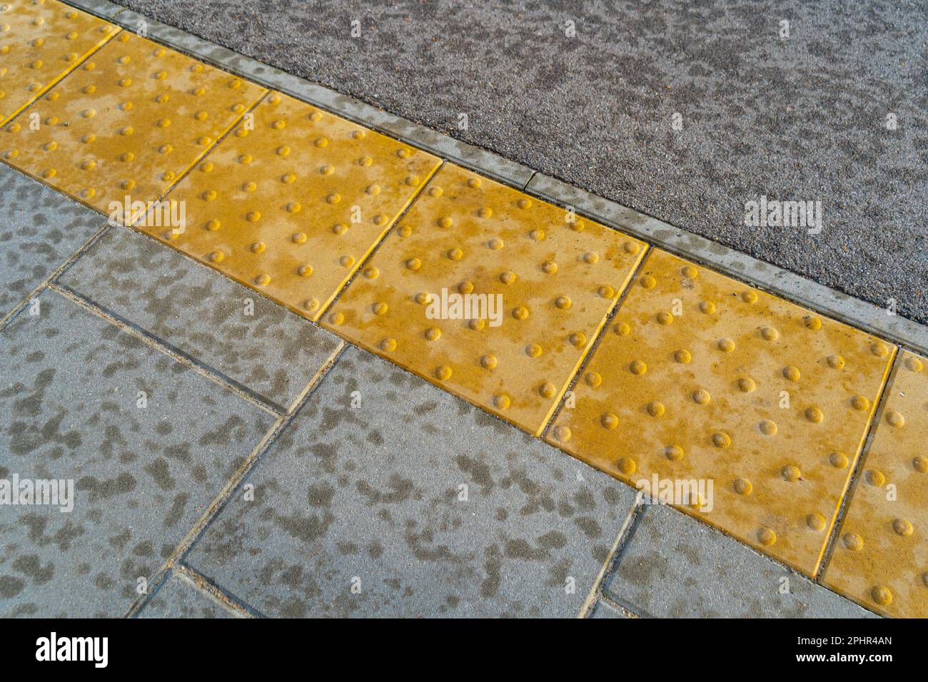 Tactile Paving on Modern Tiles Pathway for Blind Handicap, Safety ...