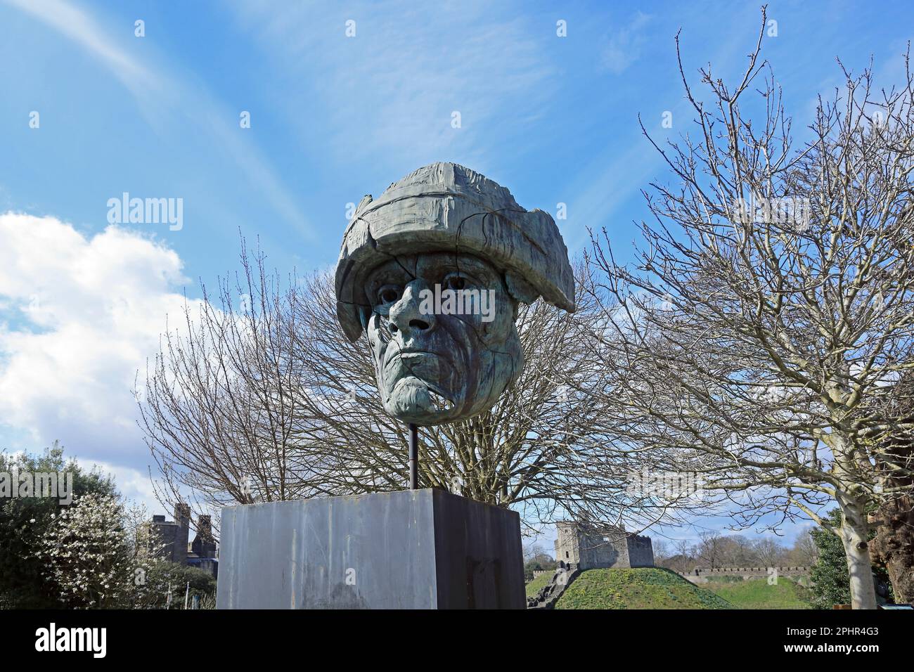 Striking sculpture at Cardiff Castle. March 2023. Spring. The Abandoned ...