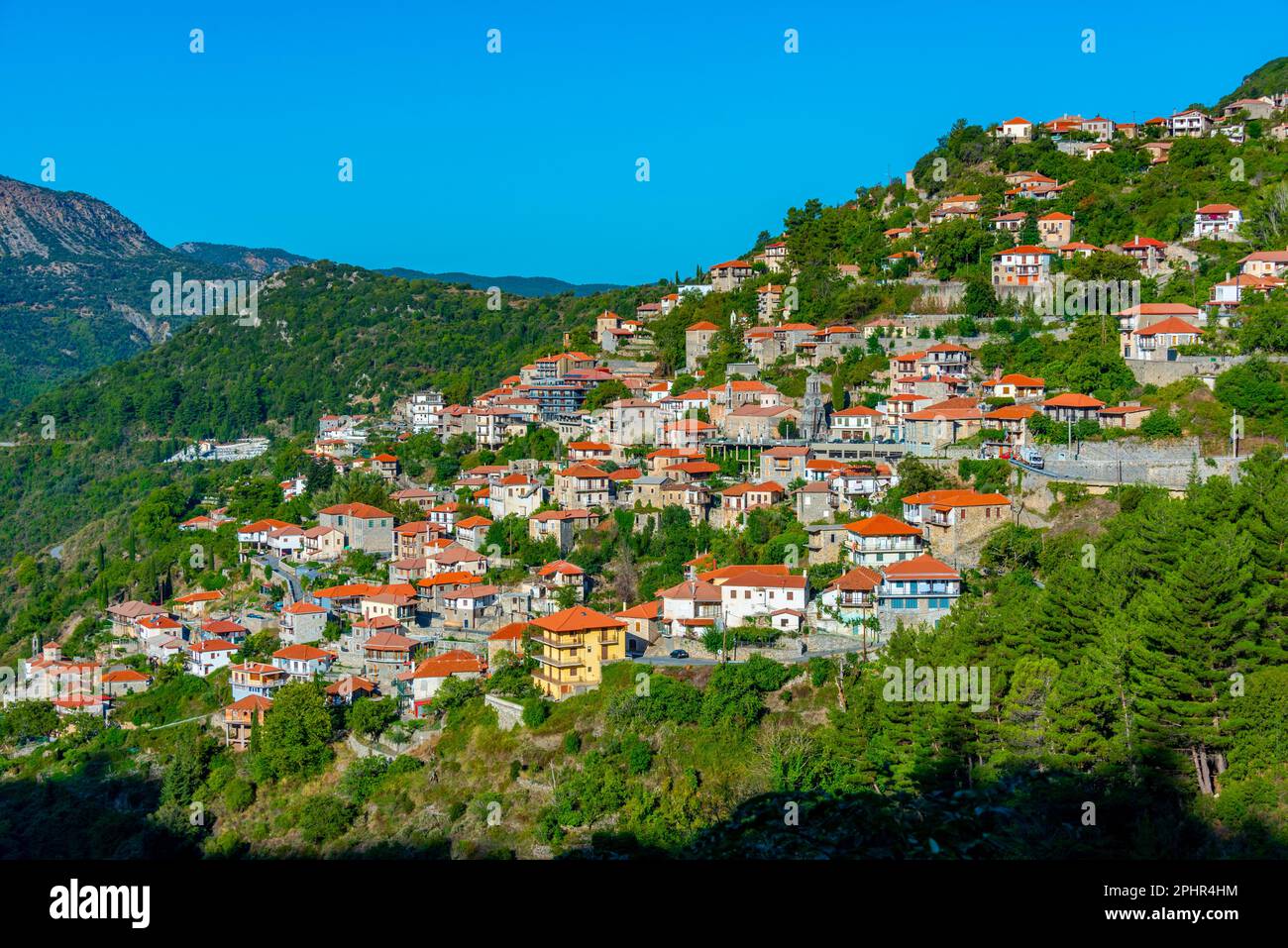 Panorama view of Dimitsana village at Greece Stock Photo - Alamy
