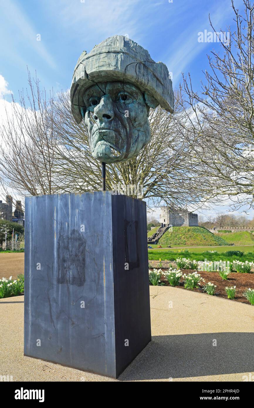 Striking sculpture at Cardiff Castle. March 2023. Spring. The Abandoned ...
