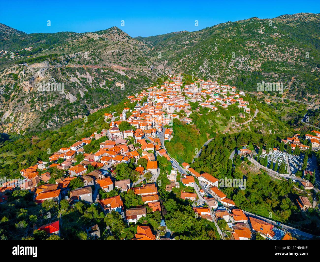 Panorama view of Dimitsana village at Greece Stock Photo - Alamy