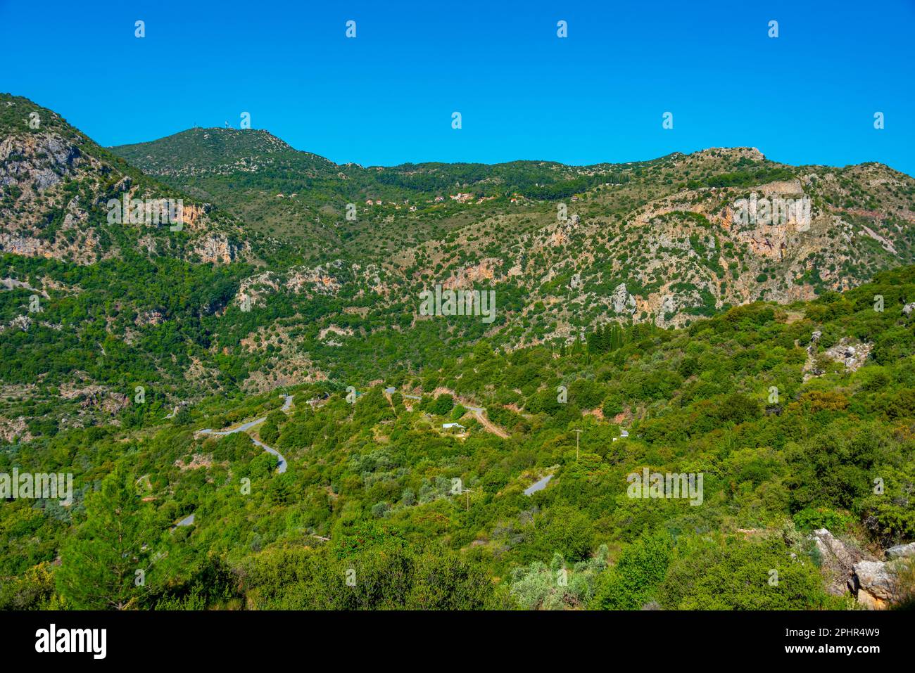 Panorama view of Lousios gorge in Greece Stock Photo - Alamy