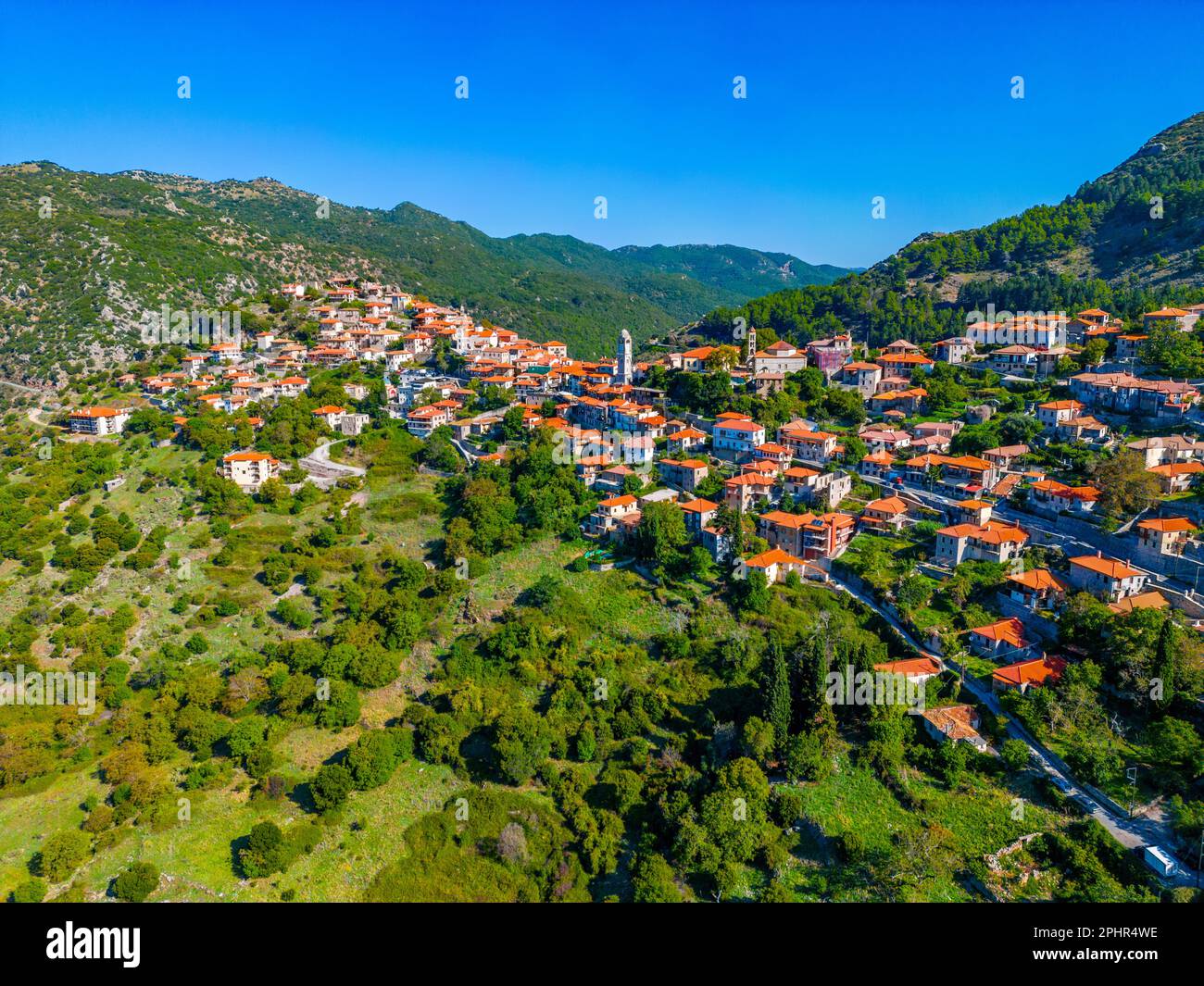 Aerial view of Dimitsana village at Greece Stock Photo - Alamy