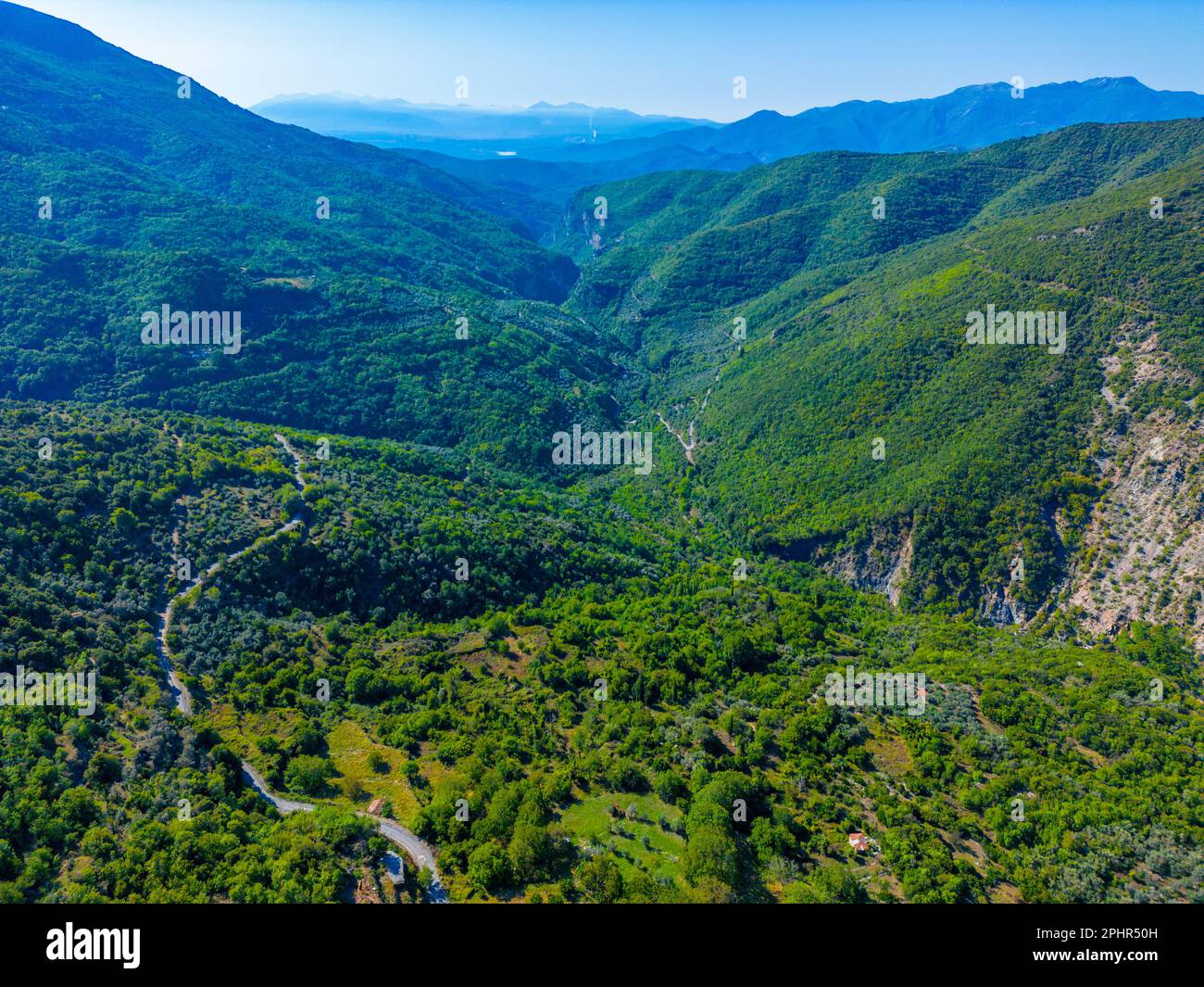 Panorama view of Lousios gorge in Greece Stock Photo - Alamy