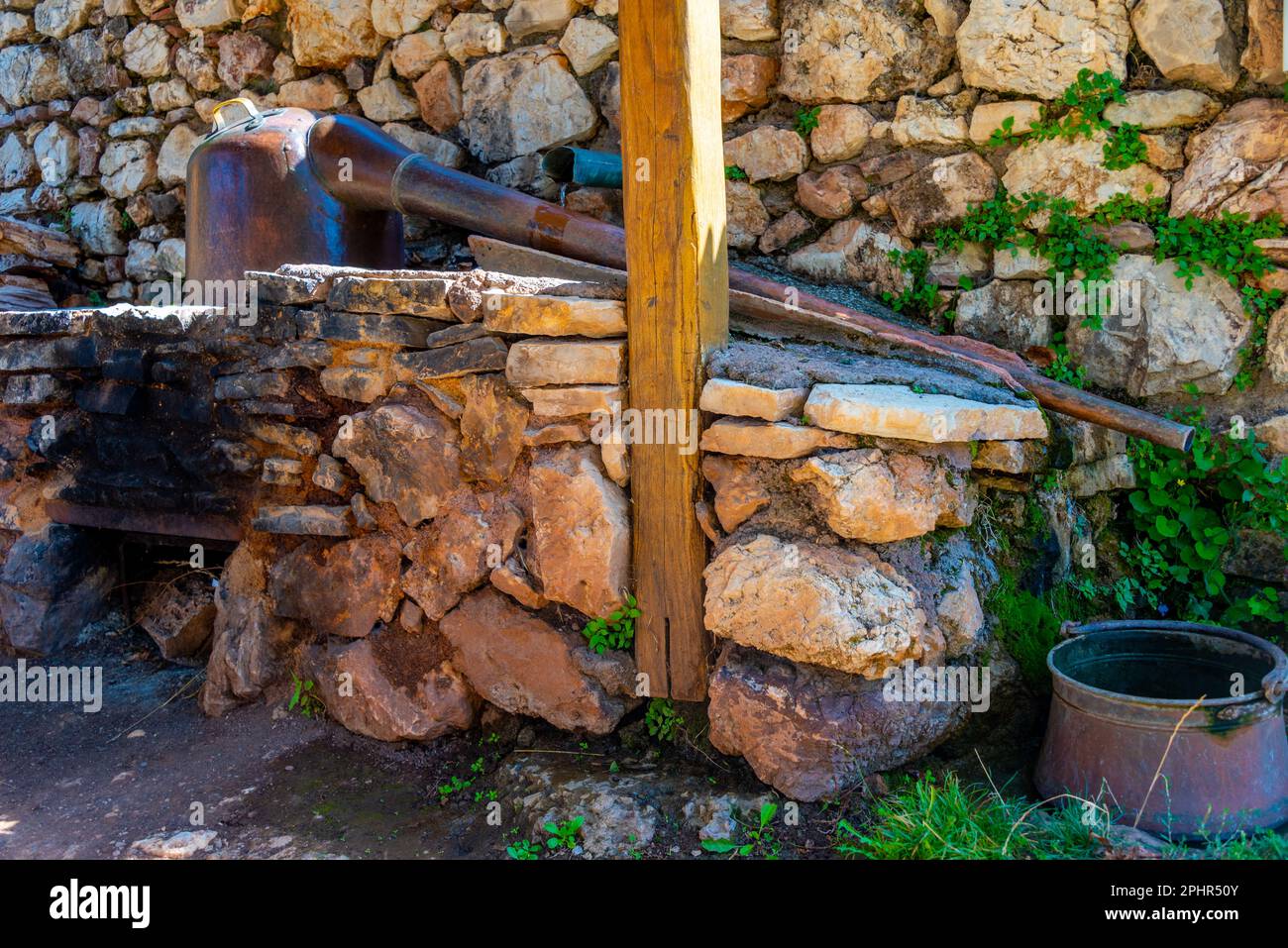 Open air Hydrokinesis (water power) Museum at Greek village Dimitsana ...