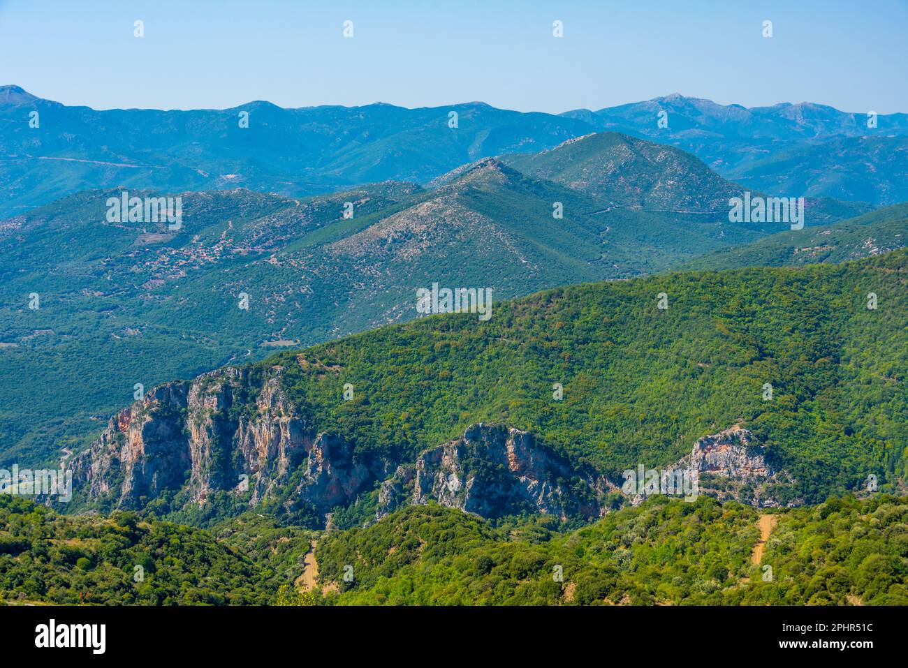 Panorama view of Lousios gorge in Greece Stock Photo - Alamy