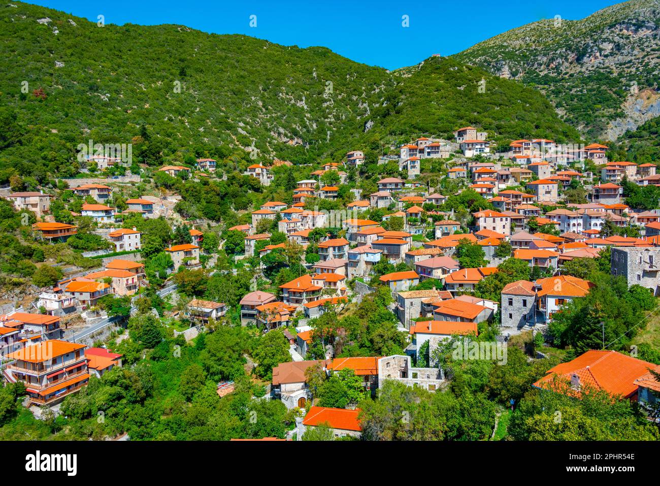 Aerial view of Stemnitsa village at Greece Stock Photo - Alamy
