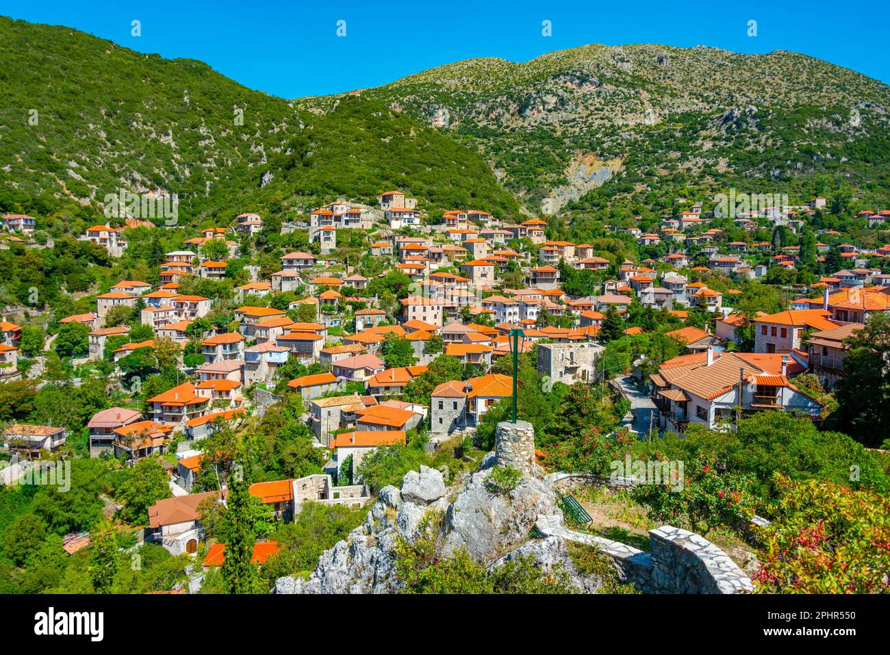 Aerial view of Stemnitsa village at Greece Stock Photo - Alamy