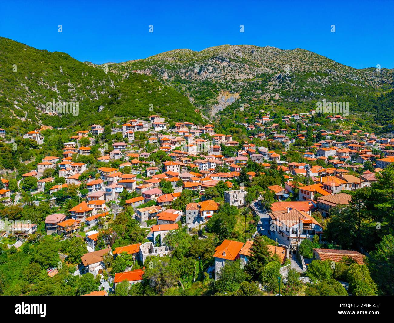 Aerial view of Stemnitsa village at Greece Stock Photo - Alamy