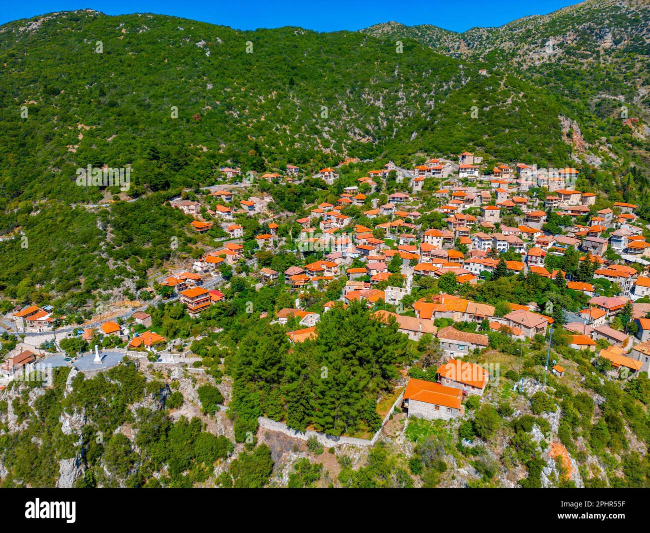 Aerial view of Stemnitsa village at Greece Stock Photo - Alamy