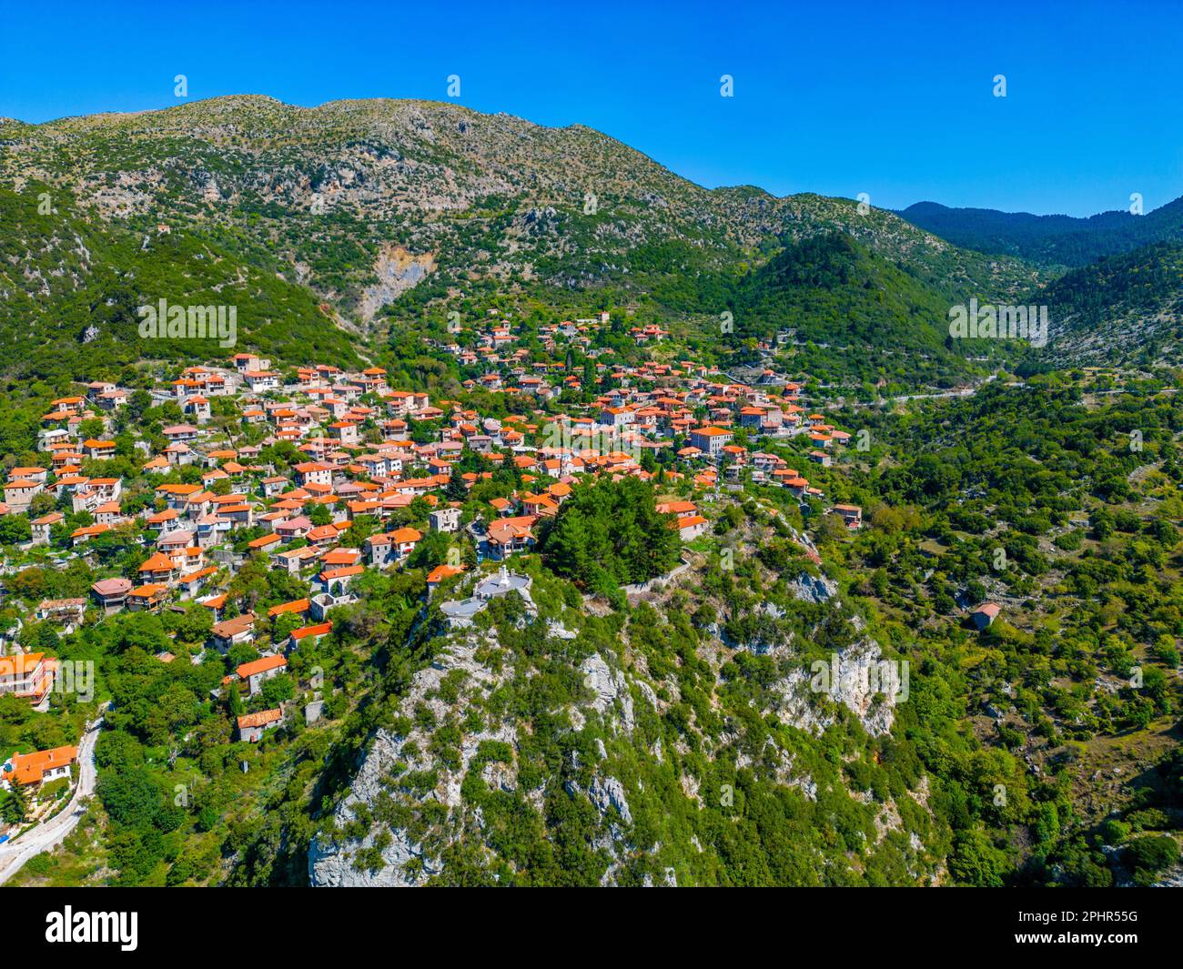 Aerial view of Stemnitsa village at Greece Stock Photo - Alamy