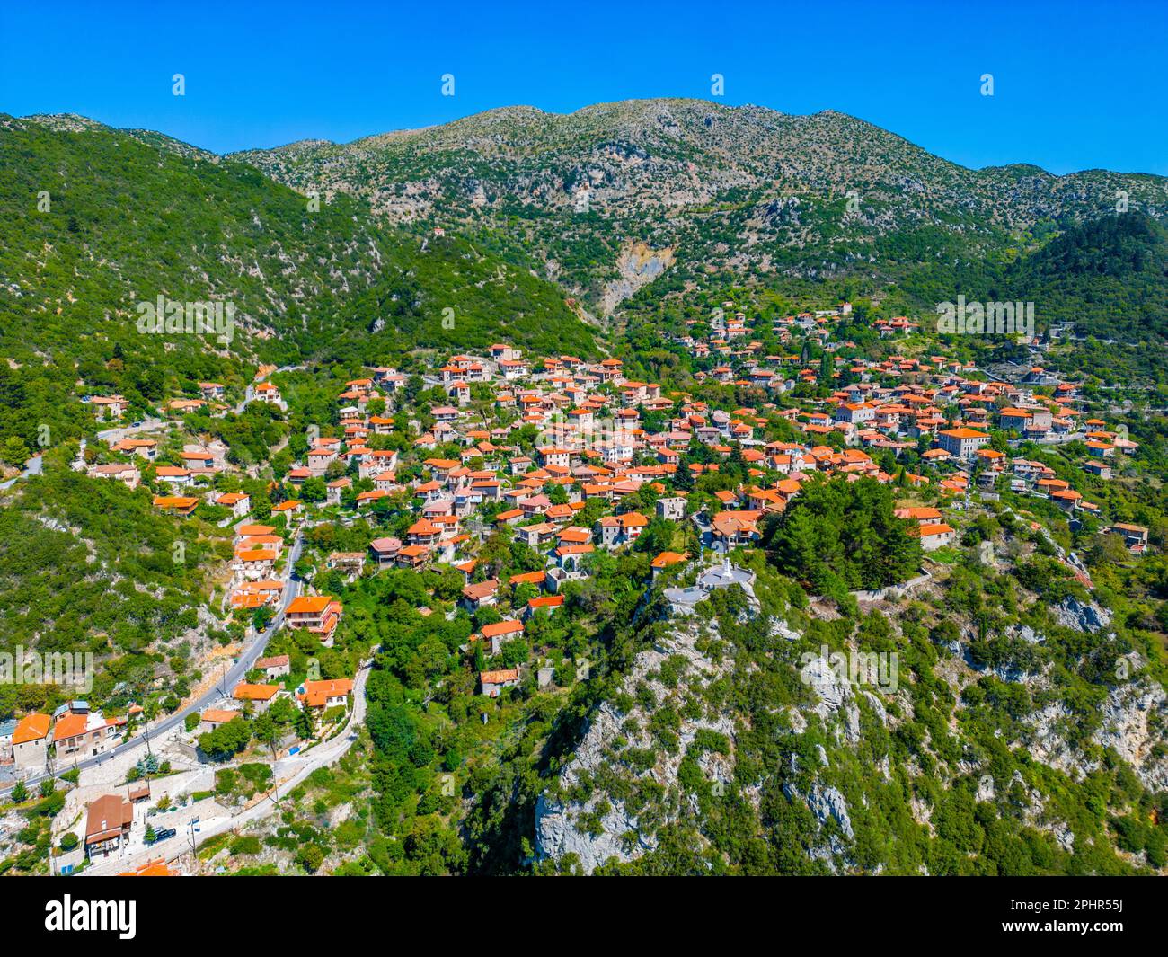 Aerial view of Stemnitsa village at Greece Stock Photo - Alamy