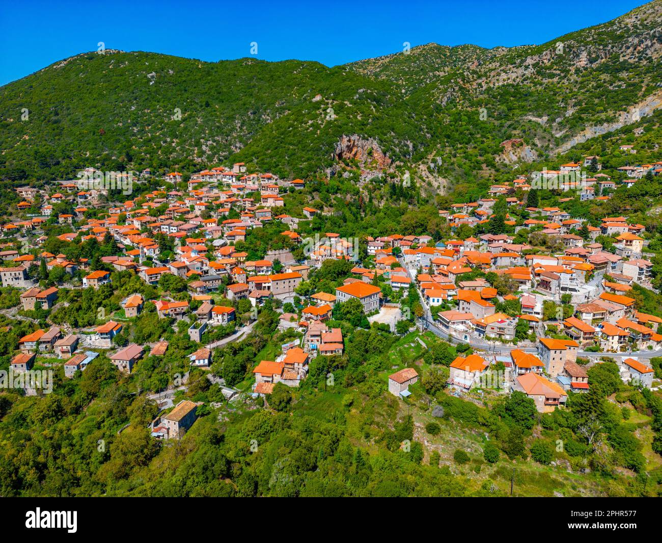 Aerial view of Stemnitsa village at Greece Stock Photo - Alamy
