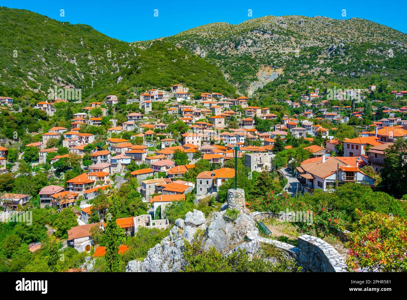 Aerial view of Stemnitsa village at Greece Stock Photo - Alamy