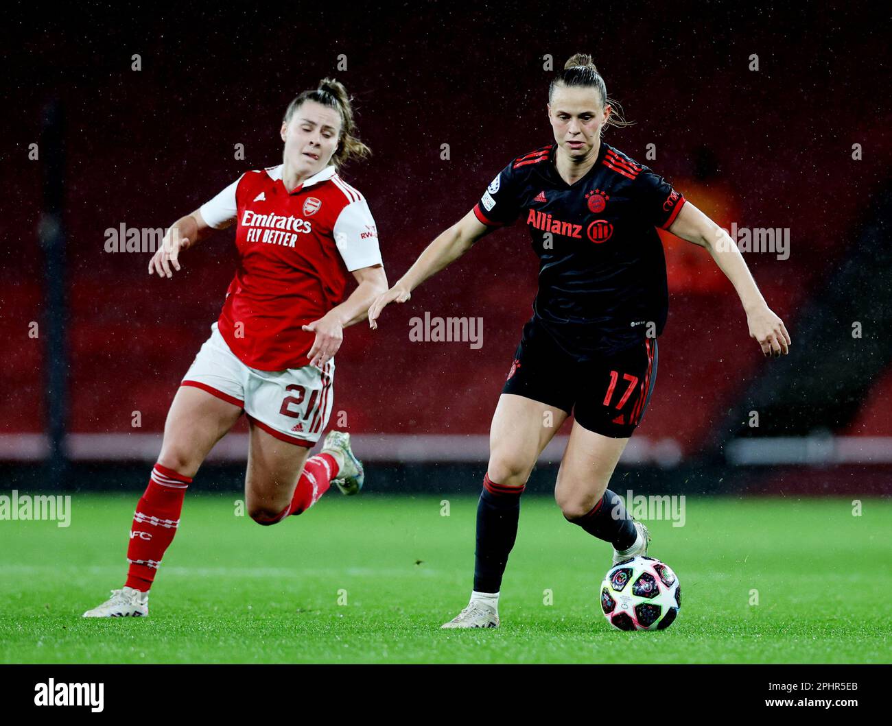 London, UK. 29th Mar, 2023. Klara Buhl of Bayern Munich stays clear of ...