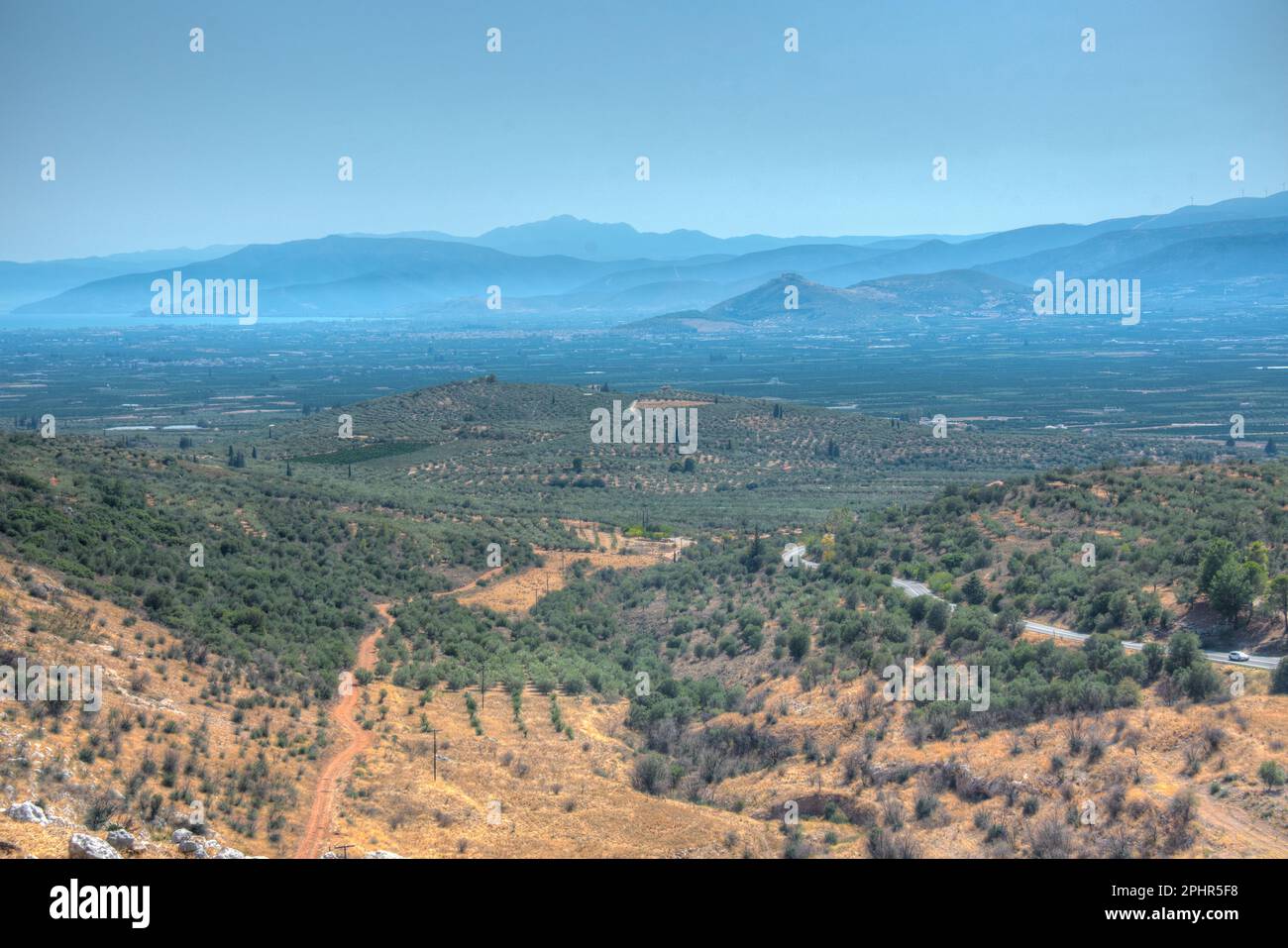 Agricultural landscape of Arcadia region of Peloponnese peninsula in ...