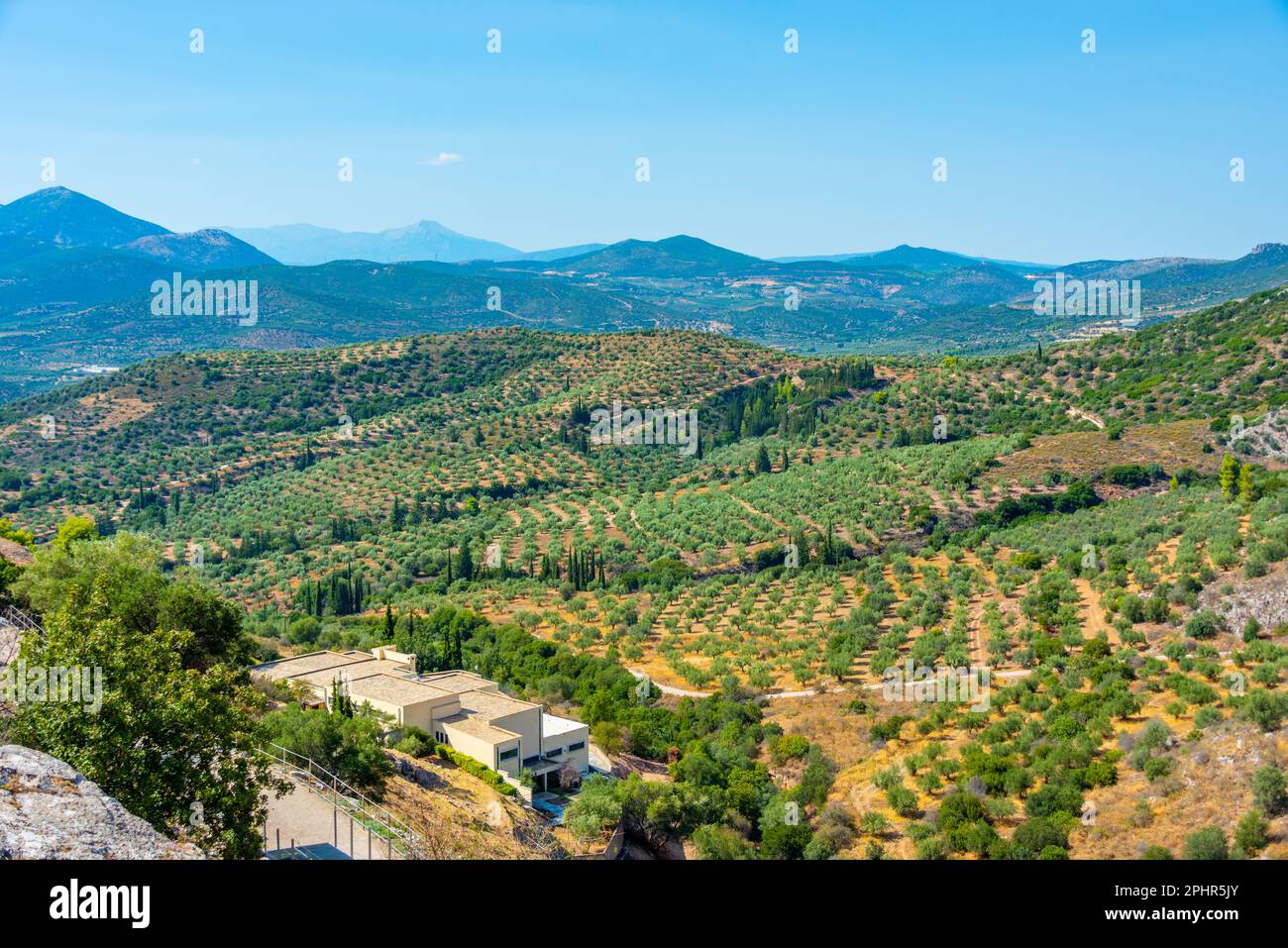 Agricultural landscape of Arcadia region of Peloponnese peninsula in ...