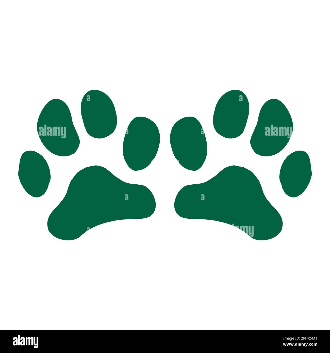 Cat or dog animal paw prints isolated steps trail black silhouette. Vector hunting trail of ...