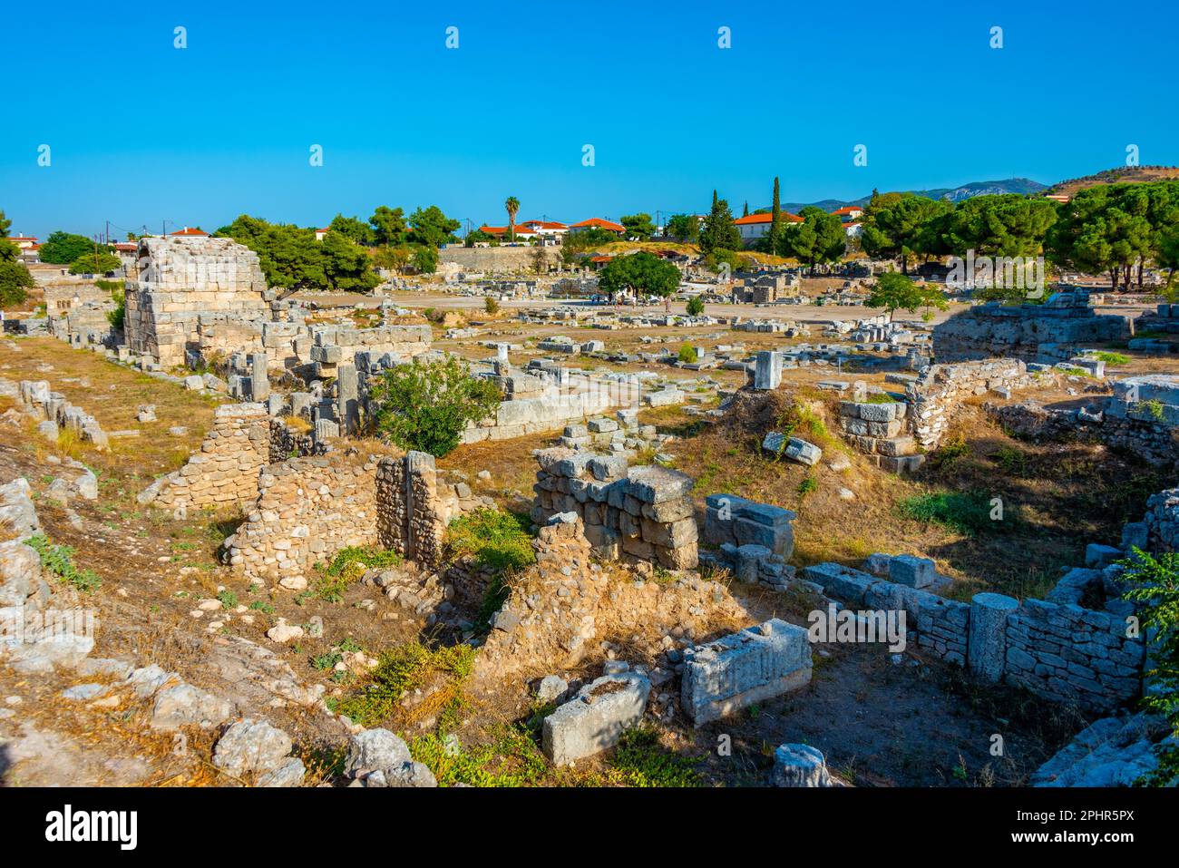 View of Ancient Corinth archaeological site in Greece Stock Photo - Alamy