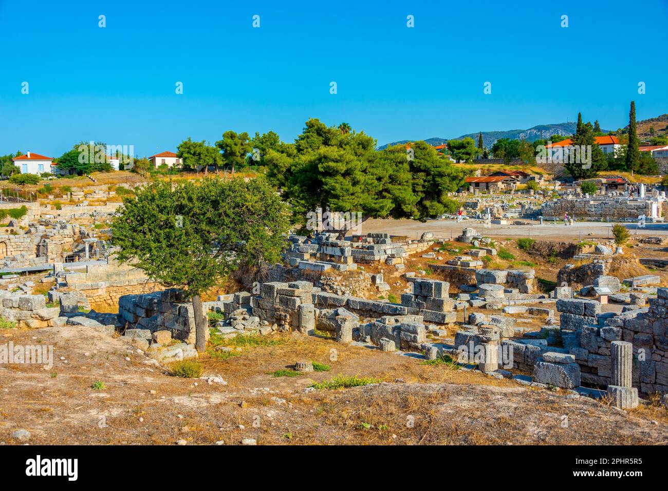 View of Ancient Corinth archaeological site in Greece Stock Photo - Alamy