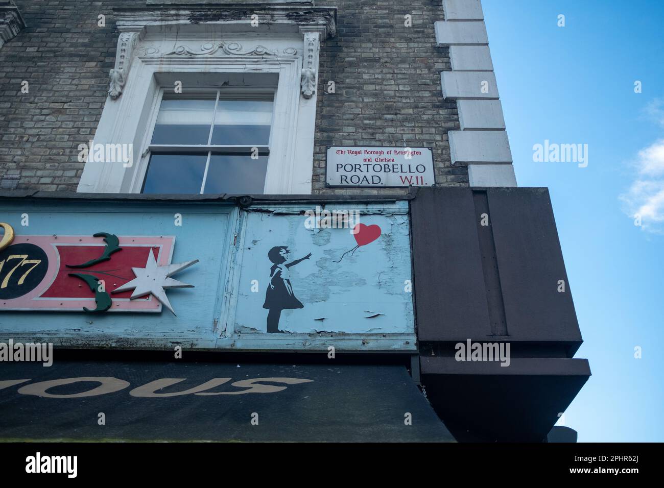London- January 2023: Portobello Road street sign in Notting Hill, west ...