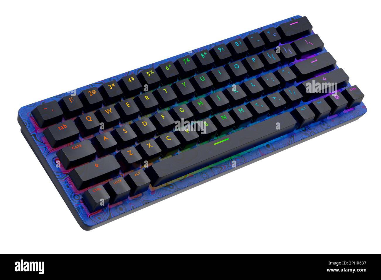 Realistic Computer Keyboard With Seamless Wavy Pattern Isolated On White Background 3d Render