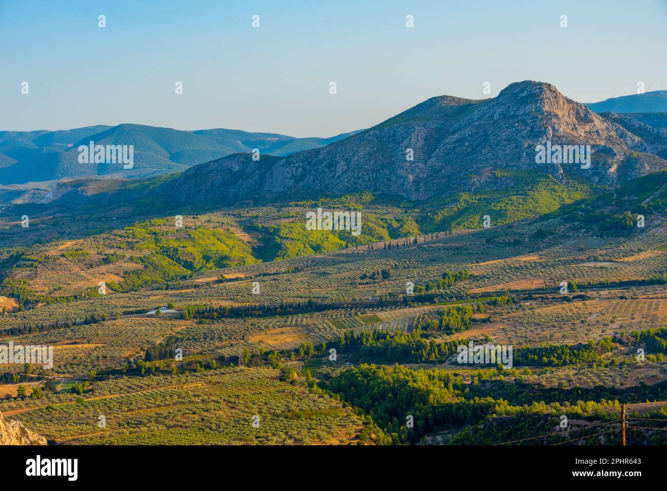Agricultural landscape of Arcadia region of Peloponnese peninsula near ...