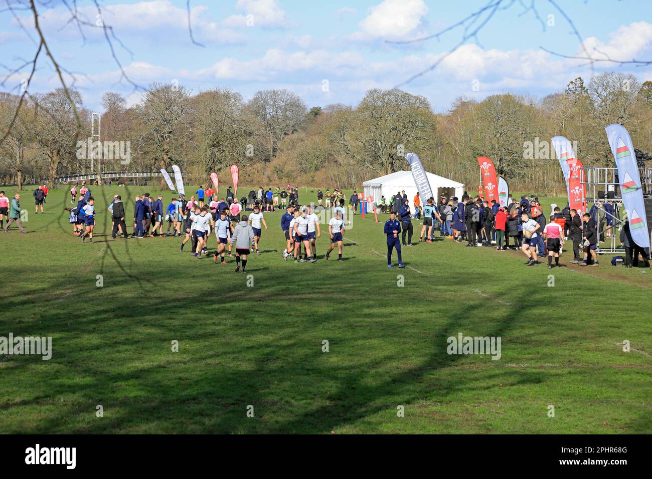 After the end of a rugby game, Pontcanna Fields, Cardiff. Urdd / WRU ...