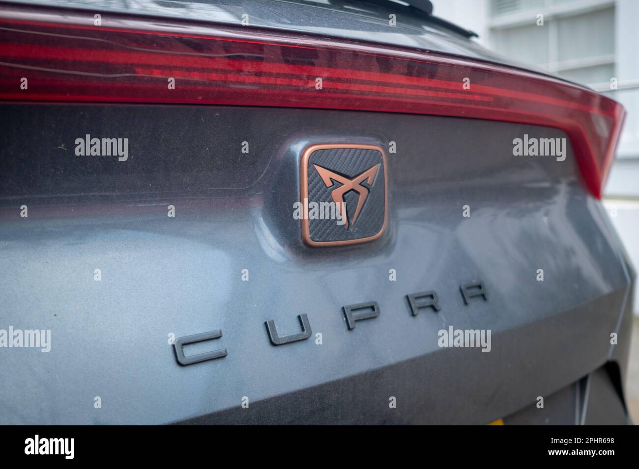London- January 2023: Cupra electric car parked on residential street ...