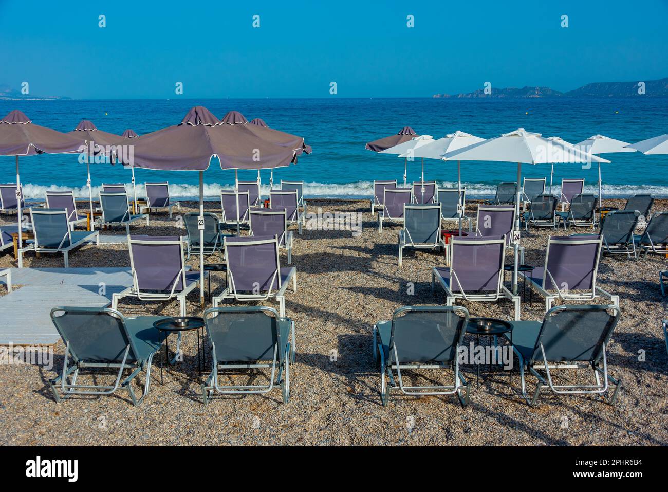 View of a beach in Corinth, Greece Stock Photo - Alamy