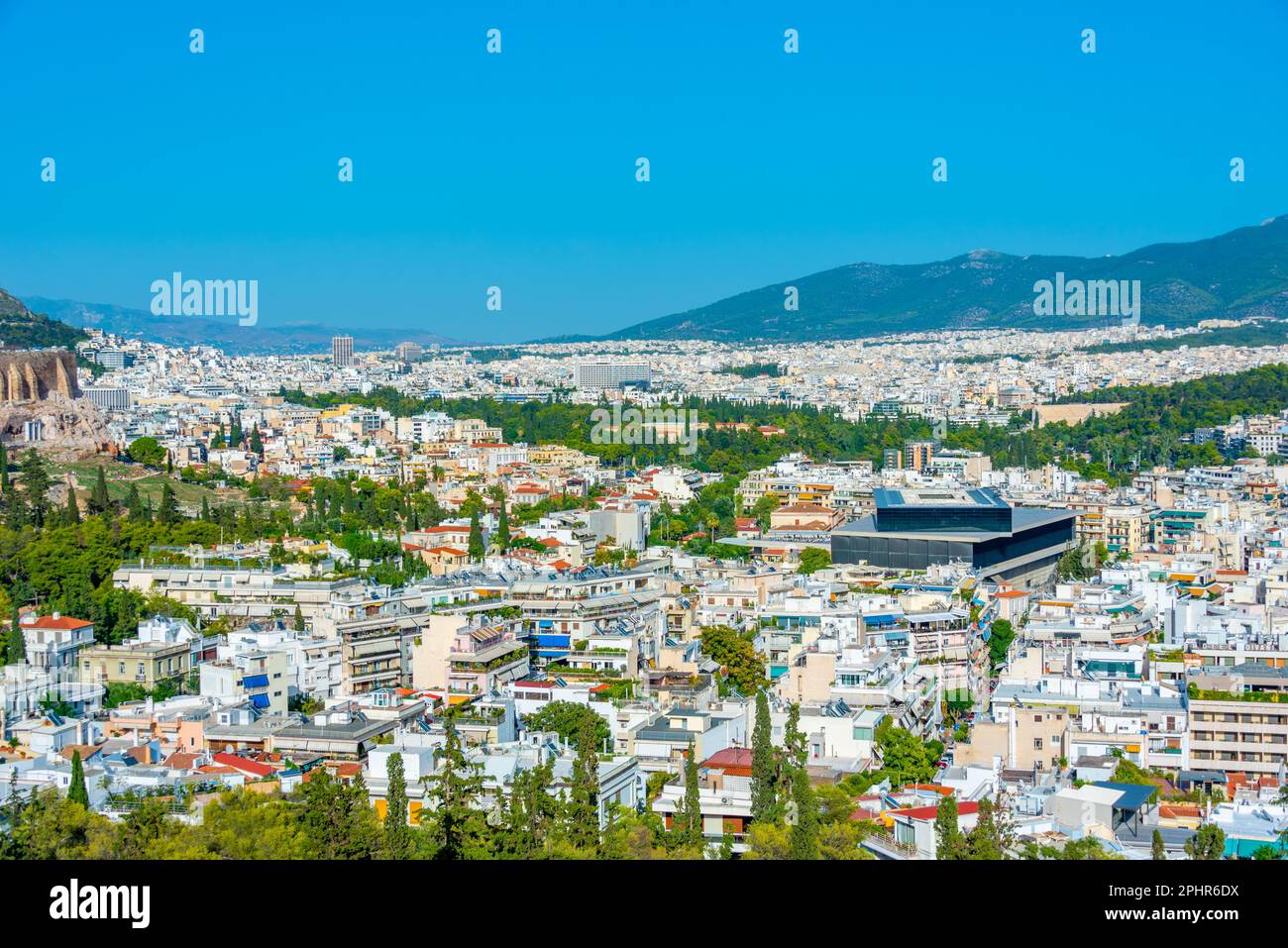 The new Acropolis museum, view from Filopappos hill Stock Photo - Alamy