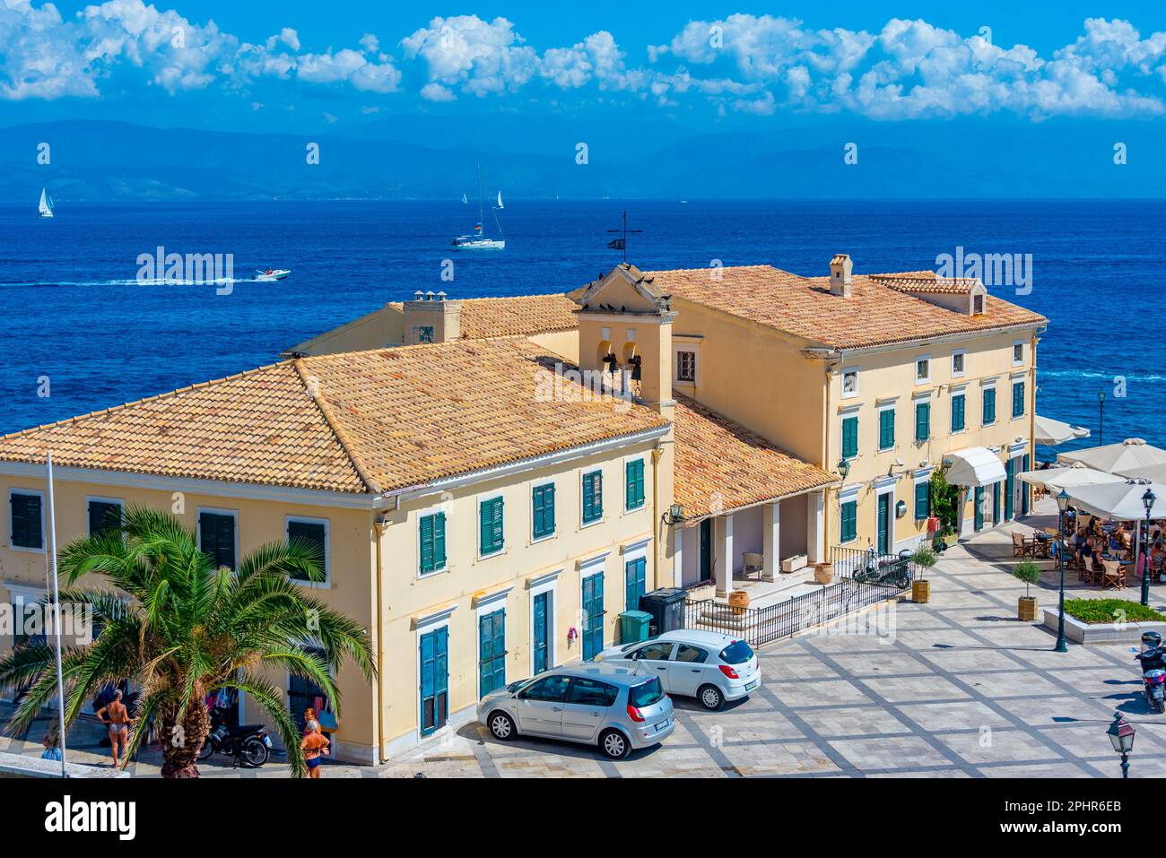 Faliraki beach restaurant corfu town hi-res stock photography and ...