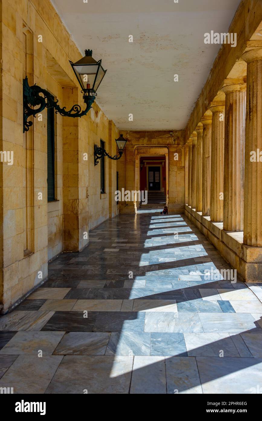 Arcade at the Corfu Museum of Asian Art in Greece Stock Photo - Alamy