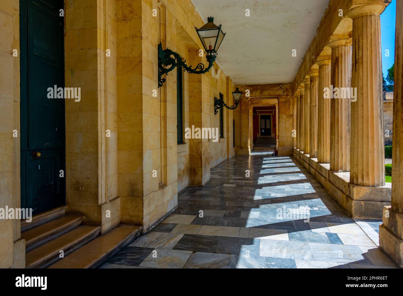 Arcade at the Corfu Museum of Asian Art in Greece Stock Photo - Alamy