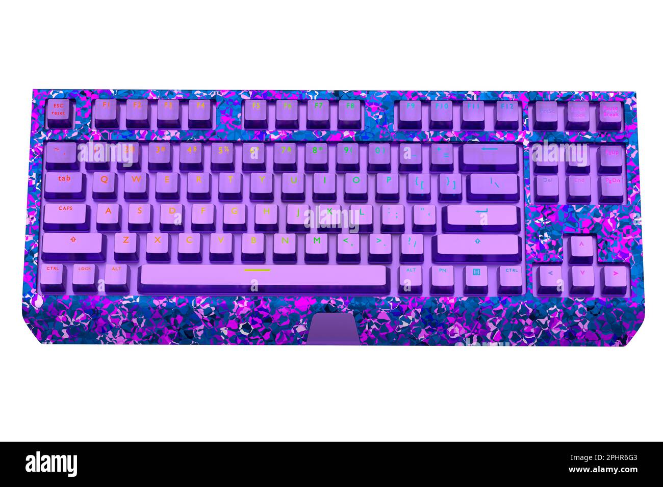 Realistic Computer Keyboard With Seamless Wavy Pattern Isolated On White Background 3d Render