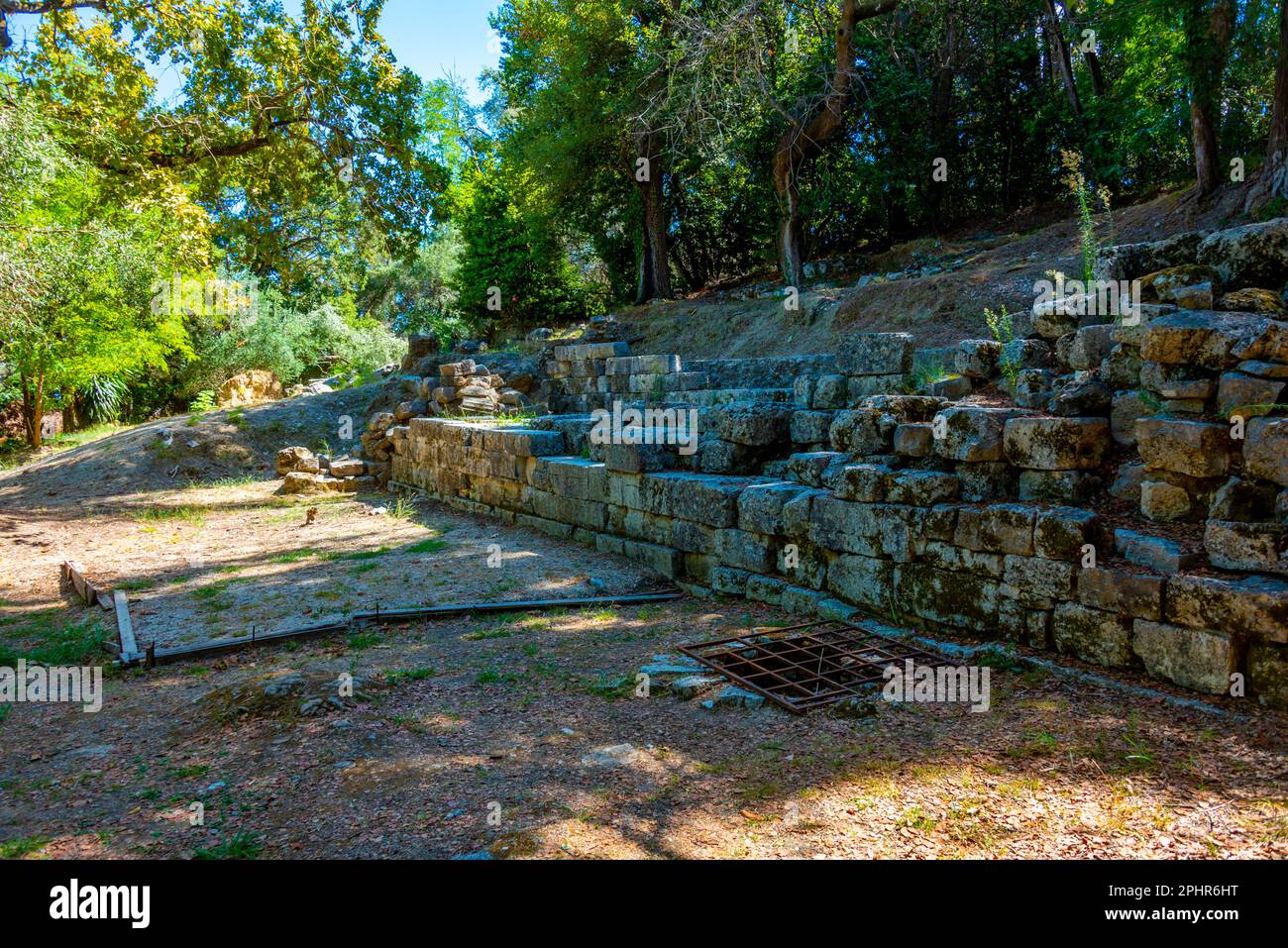 Roman ruins at Mon Repos estate at Corfu, Greece Stock Photo - Alamy