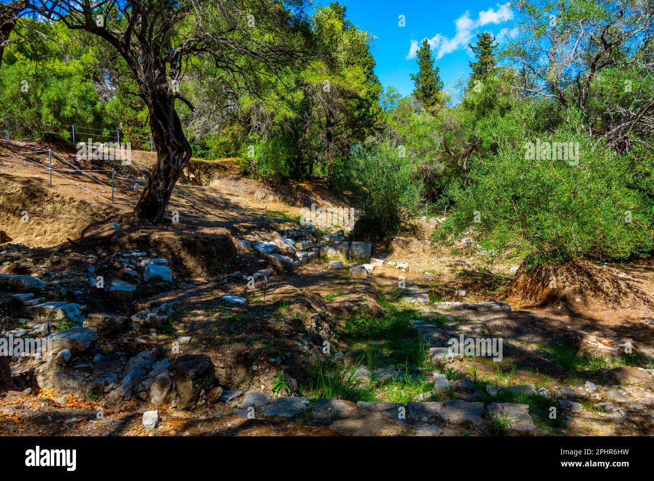 Roman ruins at Mon Repos estate at Corfu, Greece Stock Photo - Alamy