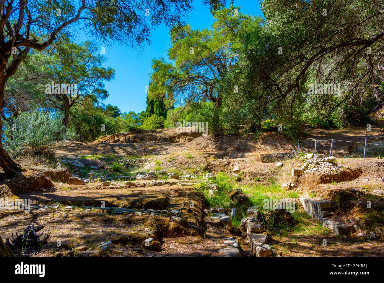 Roman ruins at Mon Repos estate at Corfu, Greece Stock Photo - Alamy