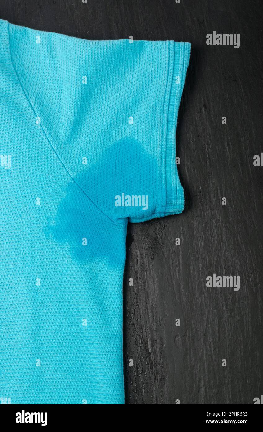 Wet Armpit on Blue Shirt, Sweaty Arm Pit, Armpits Problem, Wet Underarm ...