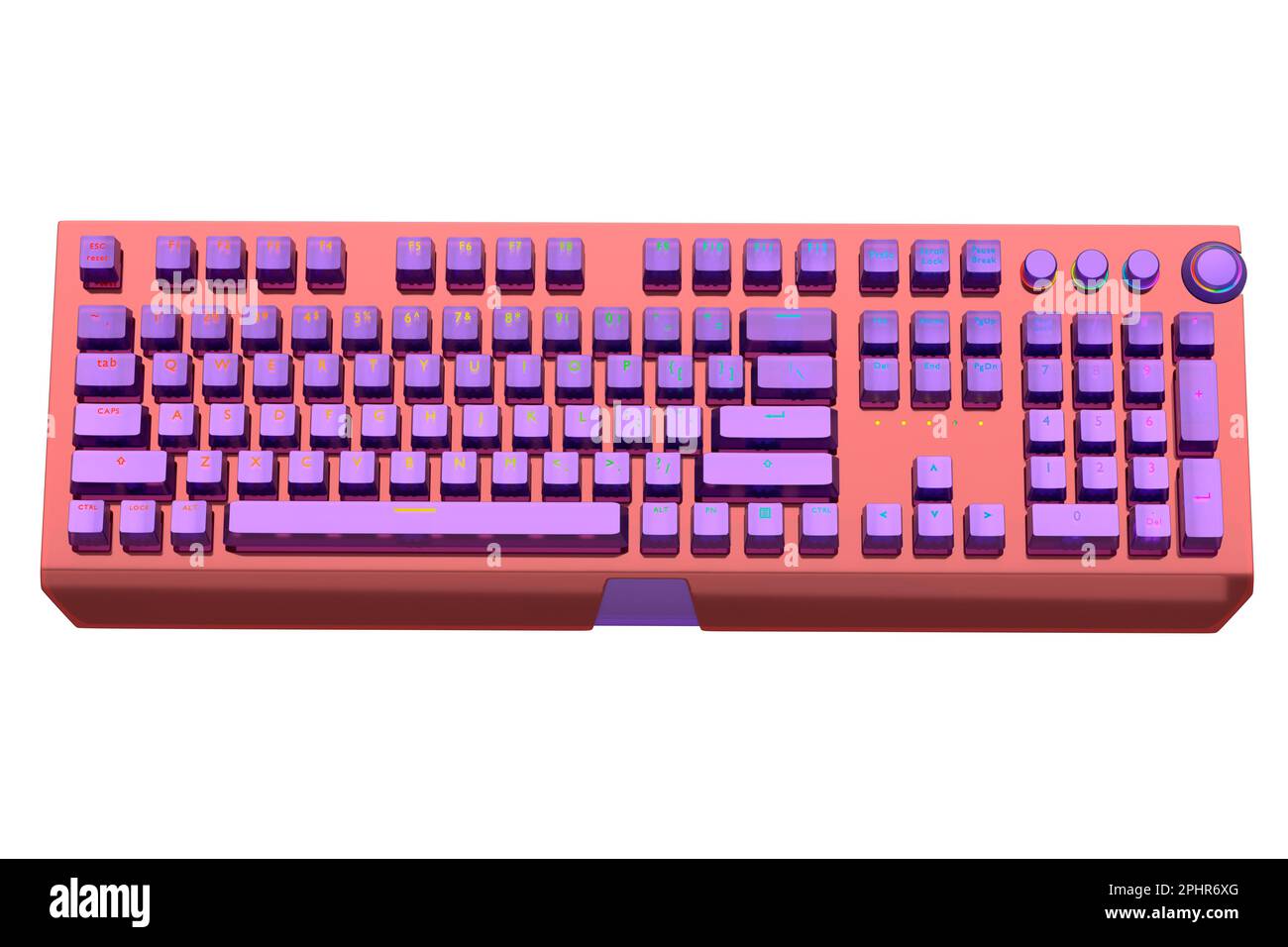 Realistic computer keyboard in trendy style glassmorphism or frosted ...